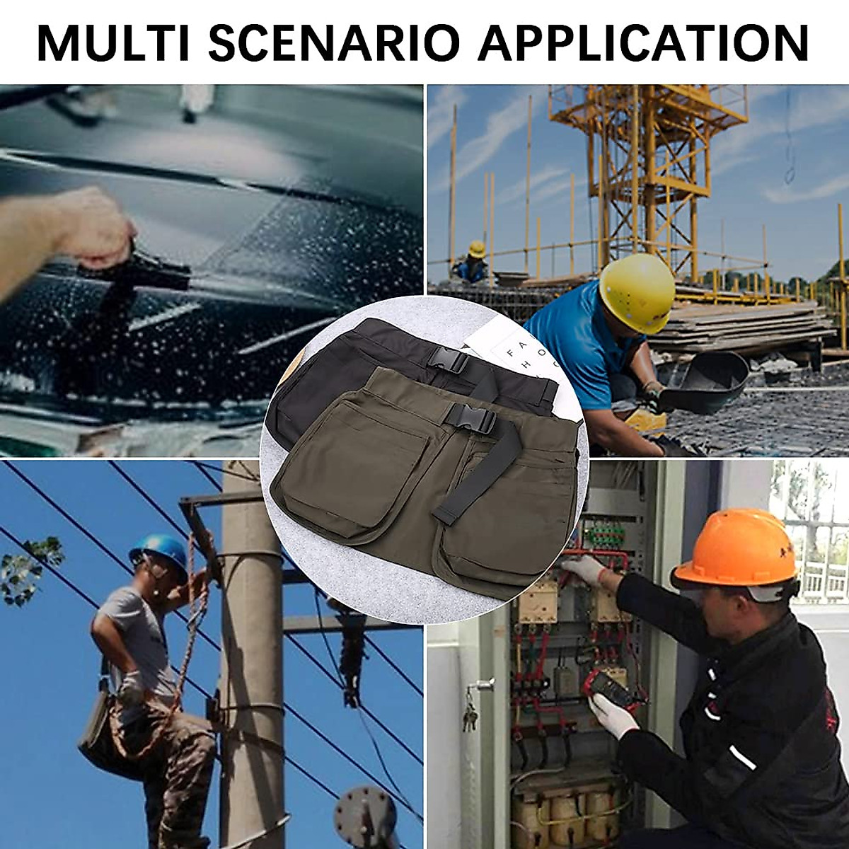 BETYMAO Work Apron with 6 Pockets Adjustable Dog Trainer Apron Dog Trainer Clothing Waitress Apron Hair Stylist Apron Garden Apron Black