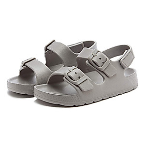 Weestep Boys Girls Toddler Little Kid Lightweight Hook Loop Sandal(6 Toddler, Grey2)