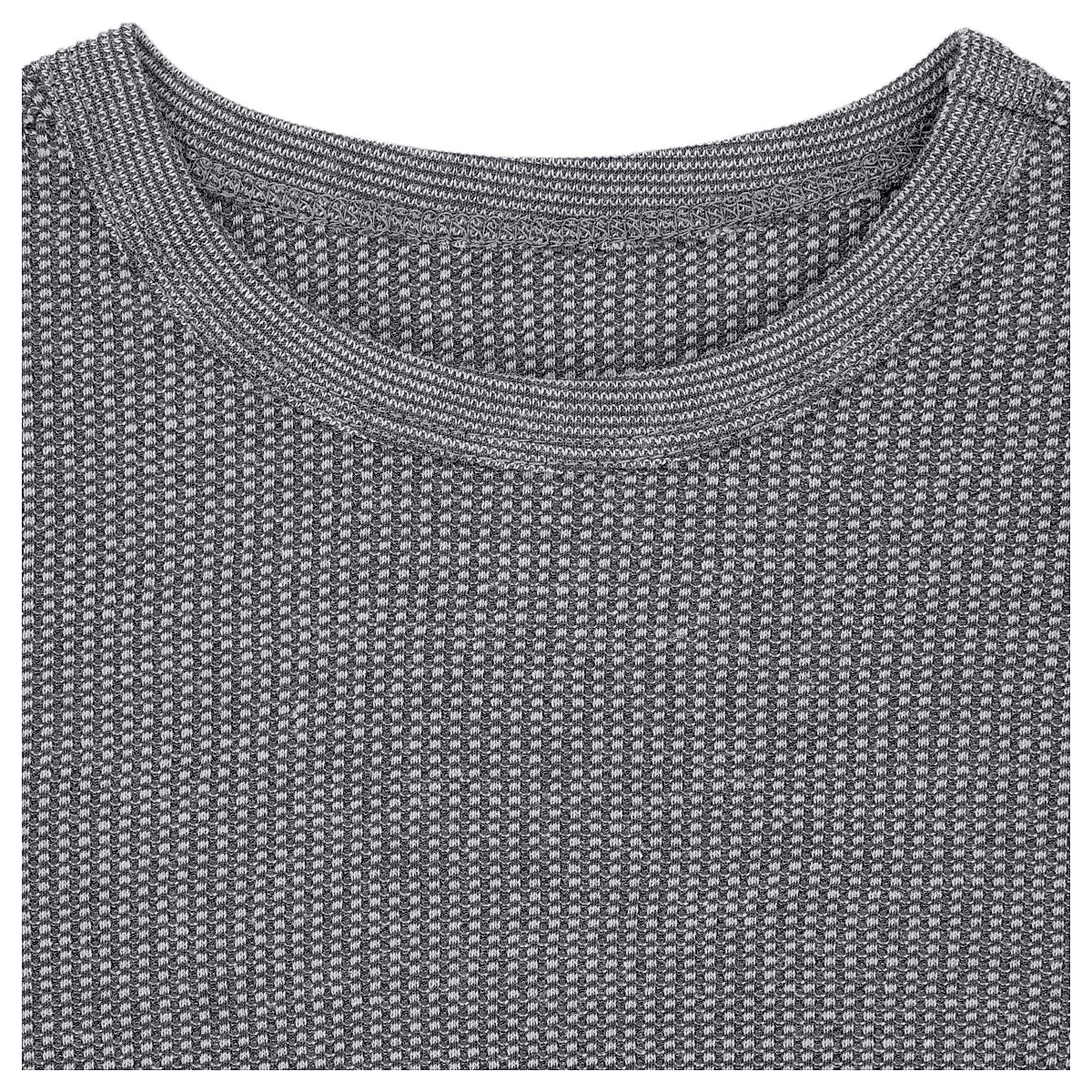 Fruit of the Loom Boys' Premium 2-Pack Thermal Waffle Crew Top, Black/Heather Greystone, 14-16