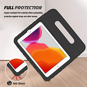 ProCase Kids Case for iPad 9th Generation/iPad 8/iPad 7, iPad 10.2 Case 2021 2020 2019/iPad Air 10.5/iPad Pro 10.5 Kids Case, Shockproof Lightweight Case with Convertible Handle Stand-Black