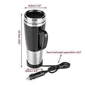 450ml Stainless Steel Electric Car Cup Travel Heating Mug, Keenso Electric Kettles Boiling Car Coffee Mug Heater with Cigarette Lighter(12V) Other Electrical Appliances