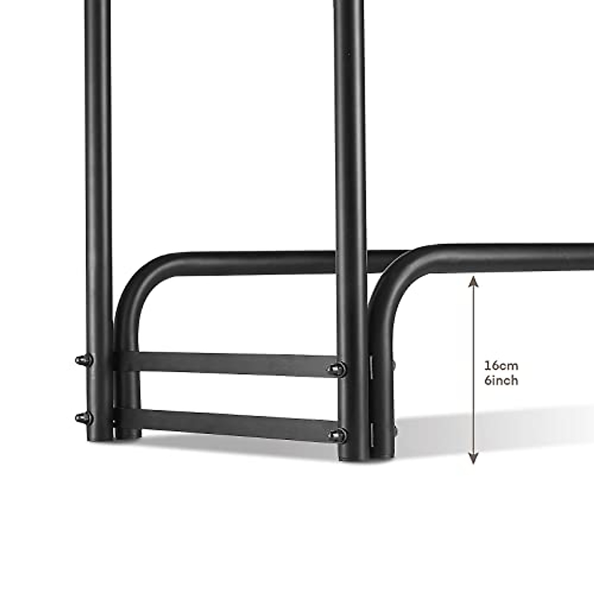 Firewood Rack Stand 12ft Steel Firewood Log Holder for Fireplace, Indoor Outdoor Metal Log Holder Stand, Black