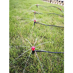 ZILIM 50PCS Drip Emitters Sprayer with 8 Hole, 360 Degree Dripper Perfect for Irrigation System Watering Kits, Adjustable for 1/4inch(7 x 4mm) Irrigation Tube Hose, Garden Patio Lawn Flower Bed