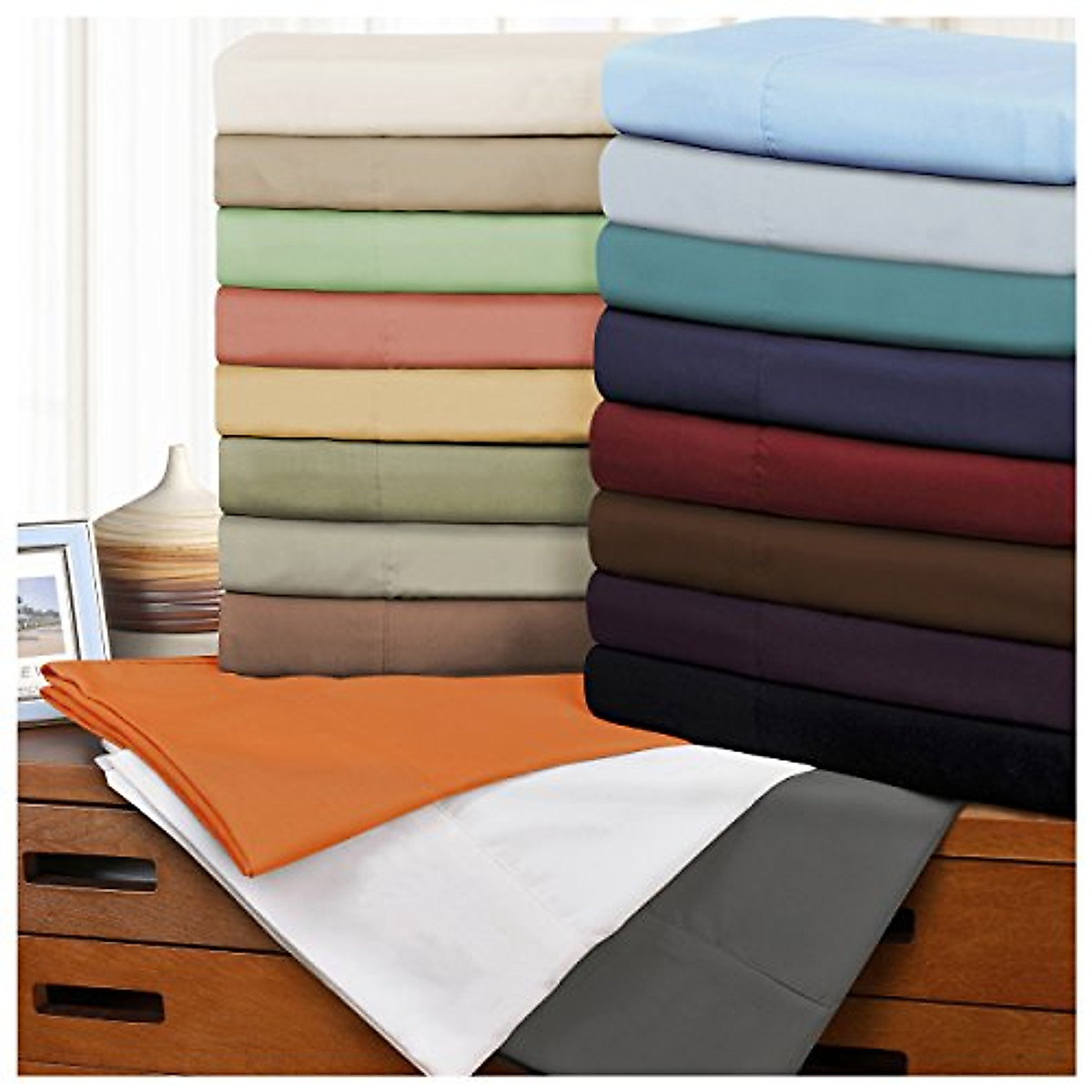 SUPERIOR Soft Sheet Set, Wrinkle Free Microfiber, Deep Pockets, Twin XL, Ivory