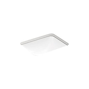 KOHLER 20000-0 Caxton Rectangle Undermount Bathroom Sink, 20-1/4" W x 15-11/16" L, White