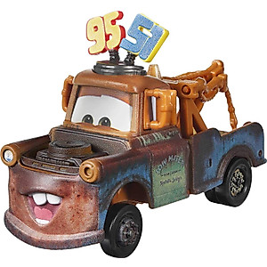 Disney Cars Toys Pixar Cars Die-Cast Oversized Team 95 and 51 Mater Vehicle, Collectible Toy Truck Gifts for Kids Age 3 and Older, Multi