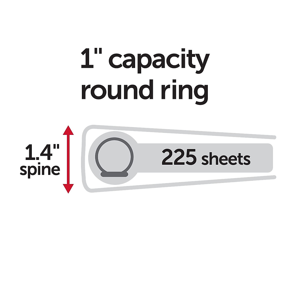 Office Depot® Brand Durable Round-Ring View Binders, 1" Rings, White, Pack of 6 Binders