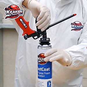 Kraken Bond PRO Spray Foam Gun - Professional Insulation for Window and Door Great Applicator for Caulking Sealing | Metal Body Covered Fully Teflon PTFE Nonstick | Foam&Cleaner NOT Included