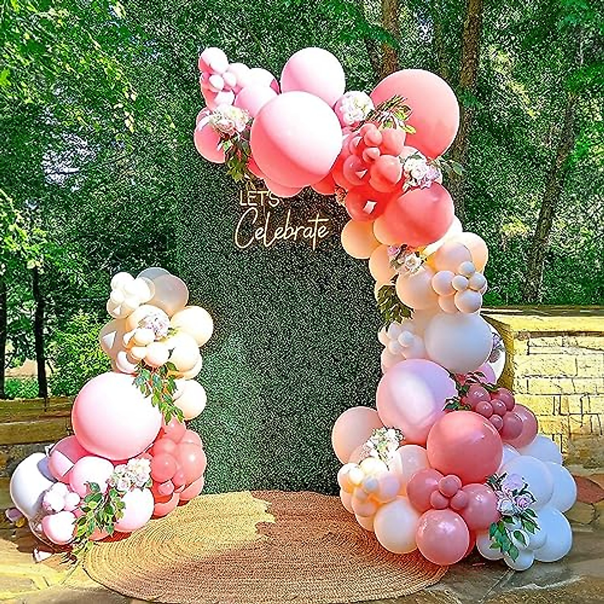 Dusty Pink Balloon Garland Double Stuffed Blush Pink Balloons Baby Pink Latex Balloon Arch Kit Dusty Rose Pastel Pink Party Balloons for Girl Boho Wedding Baby Bridal Shower Birthday Party Decorations