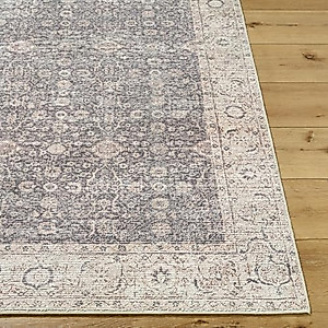 Livabliss x Our PNW Home Spokane Vintage Border Area Rug, 7'9" x 10', Charcoal/Tan