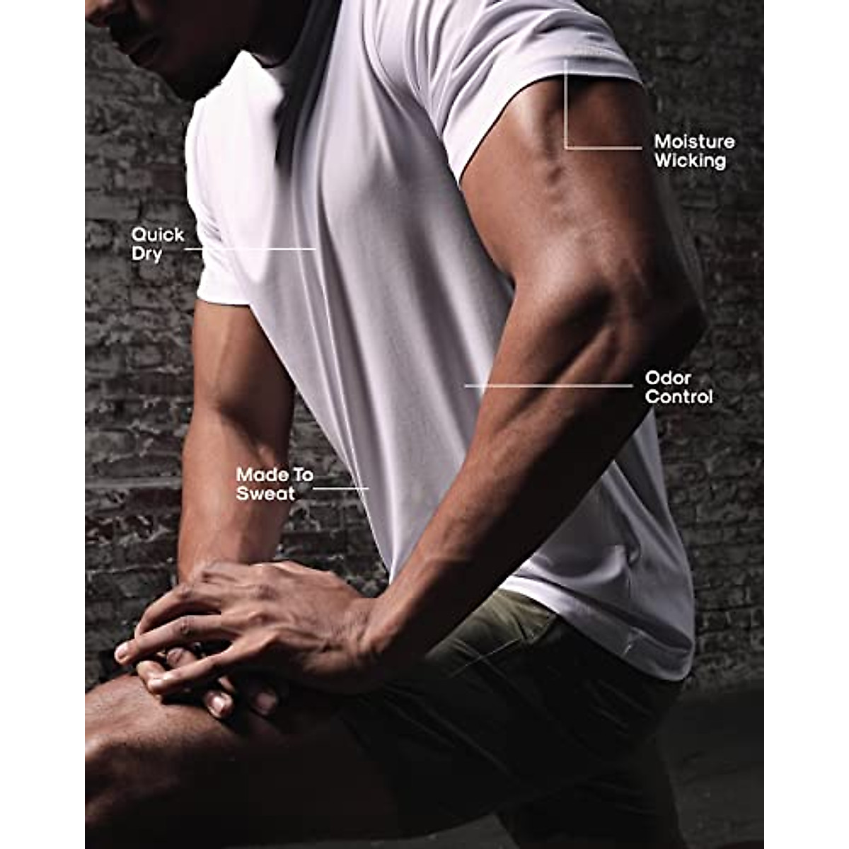 True Classic Active Quick Dry Crew Neck Mens T Shirt, Premium Fitted Athletic T Shirts Shirts for Men. Charcoal Heather Gray, XL