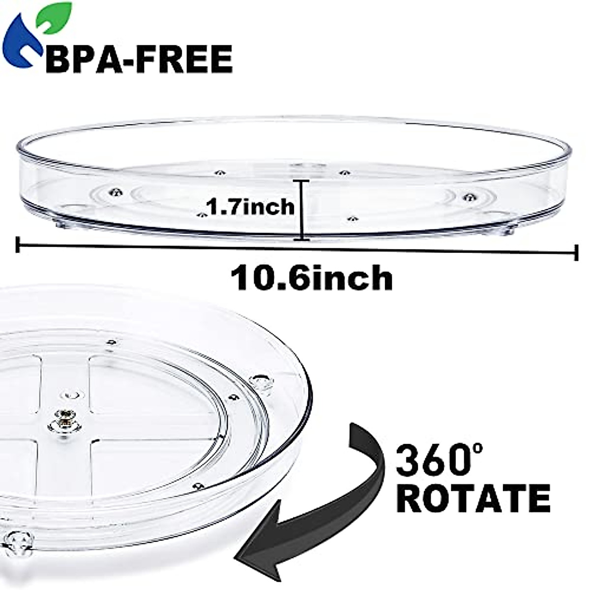 2 Tier Lazy Susan Bathroom Organizer with 2 Pack Lazy Susan