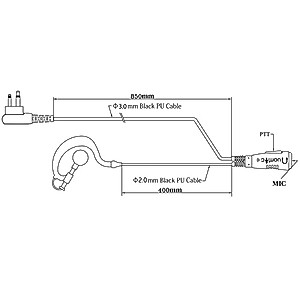 NUOMIC 2 Pack Walkie Talkie Earpiece with Mic 2 Pin 2.5mm+3.5mm G-Shape Headset for Motorola Two Way Radio