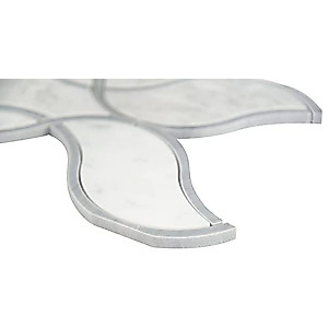 MSI AMZ-MD-00239 Carrara White Ellipsis 8.66 in. x 11.63 in. Geometric Polished Marble Mesh-Mounted Mosaic Wall Bathroom, Floor, Kitchen Backsplash and Countertop Tile Gray, 3 Square Feet