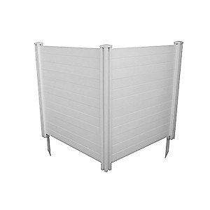 Enclo Privacy Screens ZP19014 No Dig Premium Full-Coverage White Vinyl Privacy Fence Screen Kit, 48" W x 48" H, Perfect to Enclose Trash Bins and A/C Units (2-Panels)