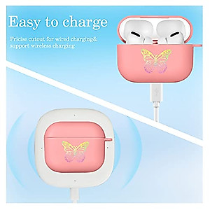 JoySolar Butterfly Case for AirPod Pro 2019/Pro 2 Gen 2022 Aesthetic Cute Cases Women Girls Girly for AirPods Pro Cover Soft TPU Pretty Kawaii with Keychain for Air Pods Pro 2019(Butterfly)