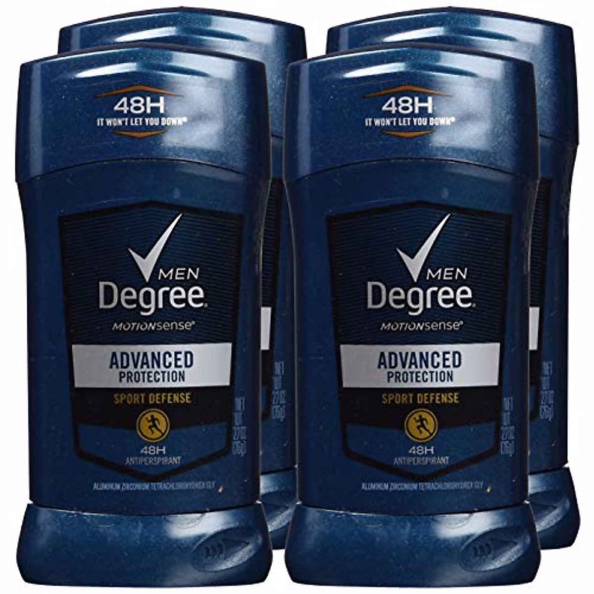 Degree Advanced Protection Antiperspirant Deodorant Sport Defense 4 count 72-Hour Sweat and Odor Protection Antiperspirant For Men With MotionSense Technology 2.7 oz