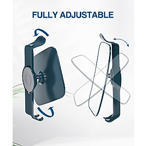 TOUCHBeauty 3X Shower Mirrors for Shaving with Razor Holder, Heldhand & 360 Degree Swivel, Larger Size 11" Blue Bathroom Accessories for Men