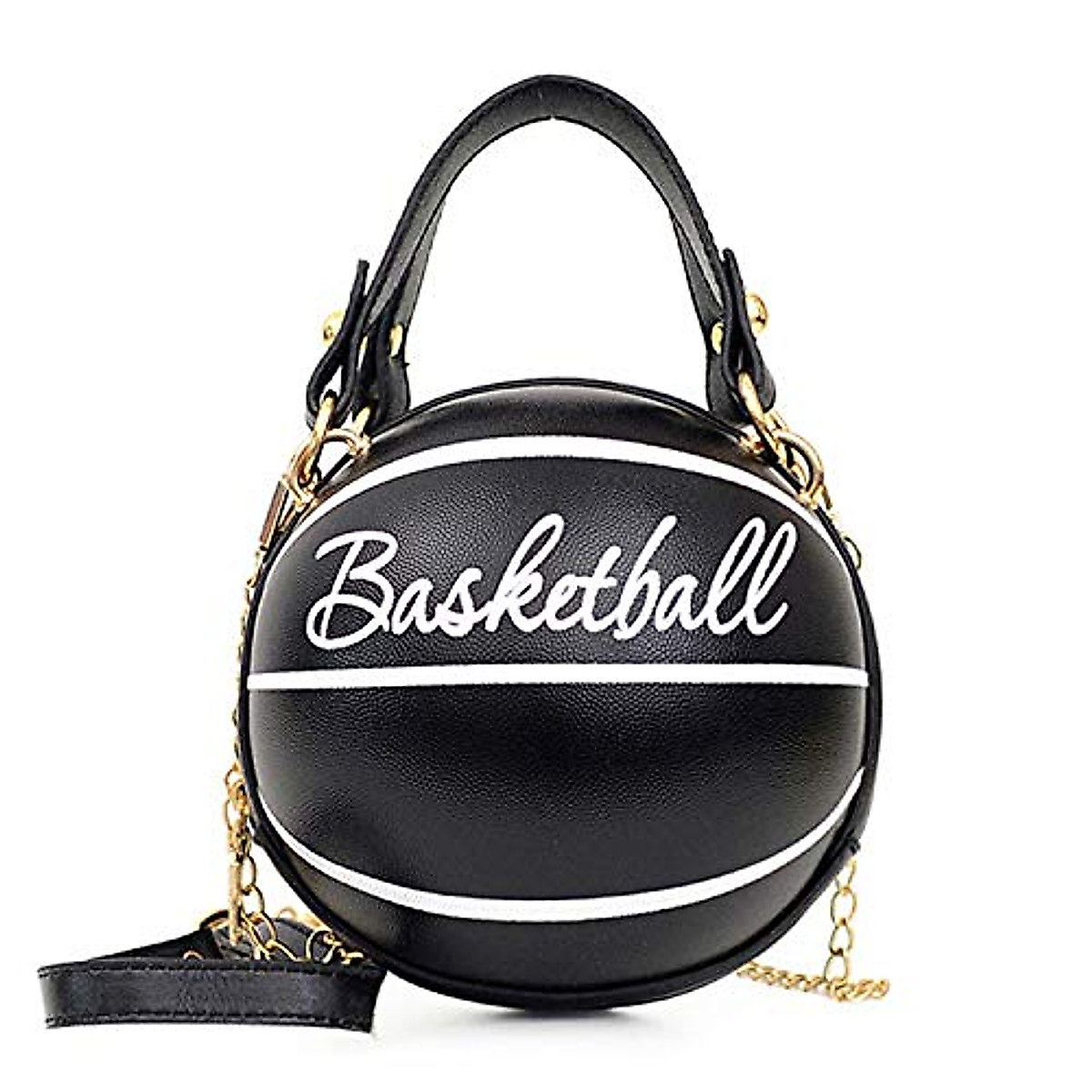 Lanpet Women Crossbody Bags Basketball Shaped PU Handbags Adjustable Strap Shoulder Messenger Bag