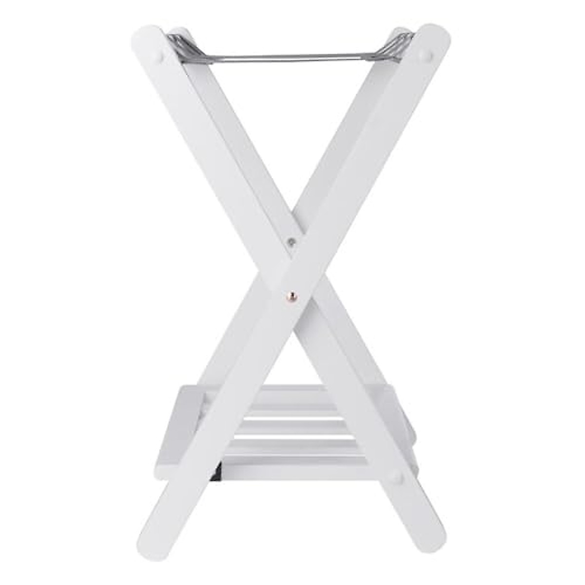 Raya luggage rack with shelf in white finish