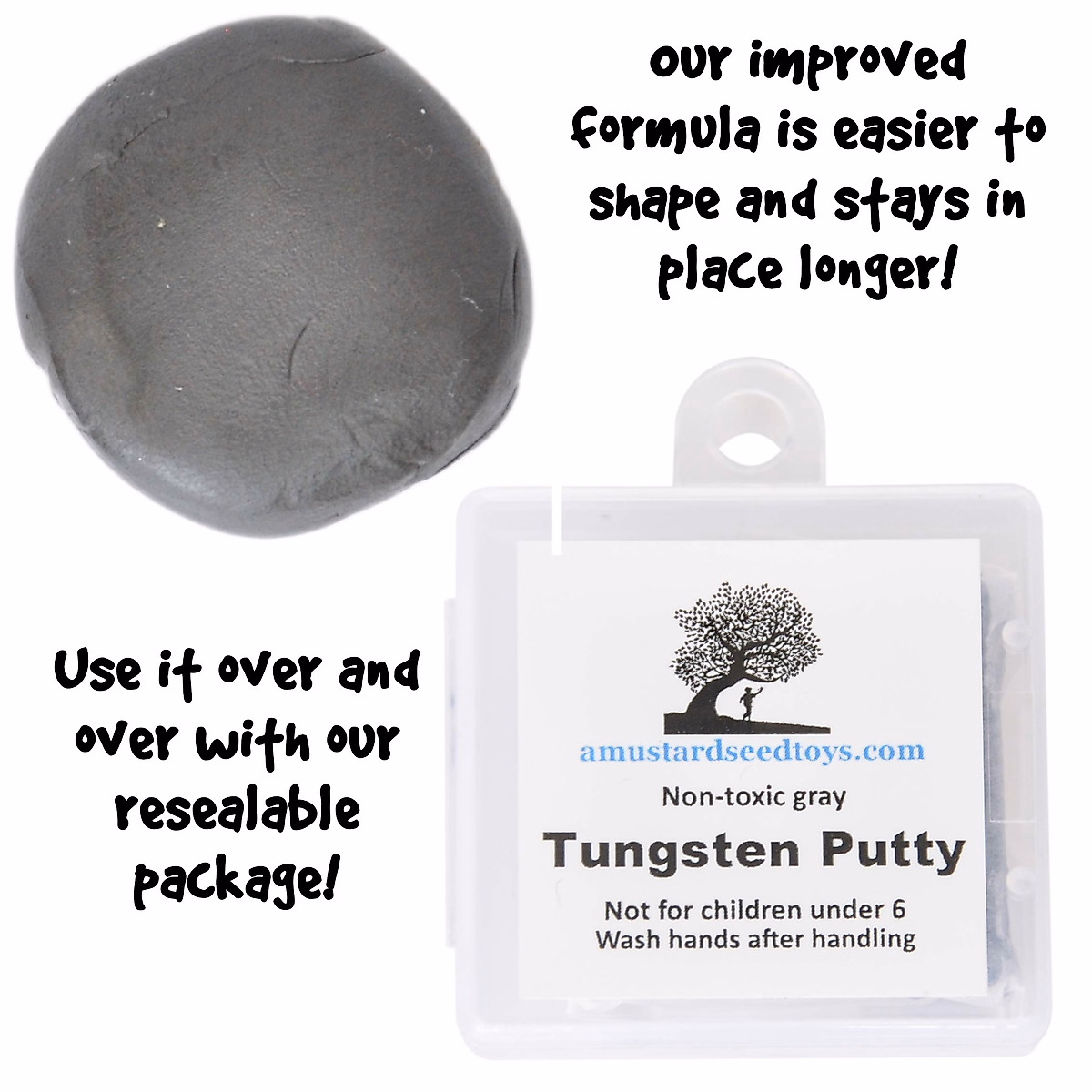 A Mustard Seed Toys Tungsten Putty Weight, 1 oz., Get The Perfect Weights for Your Pinewood Car to Win Your Derby
