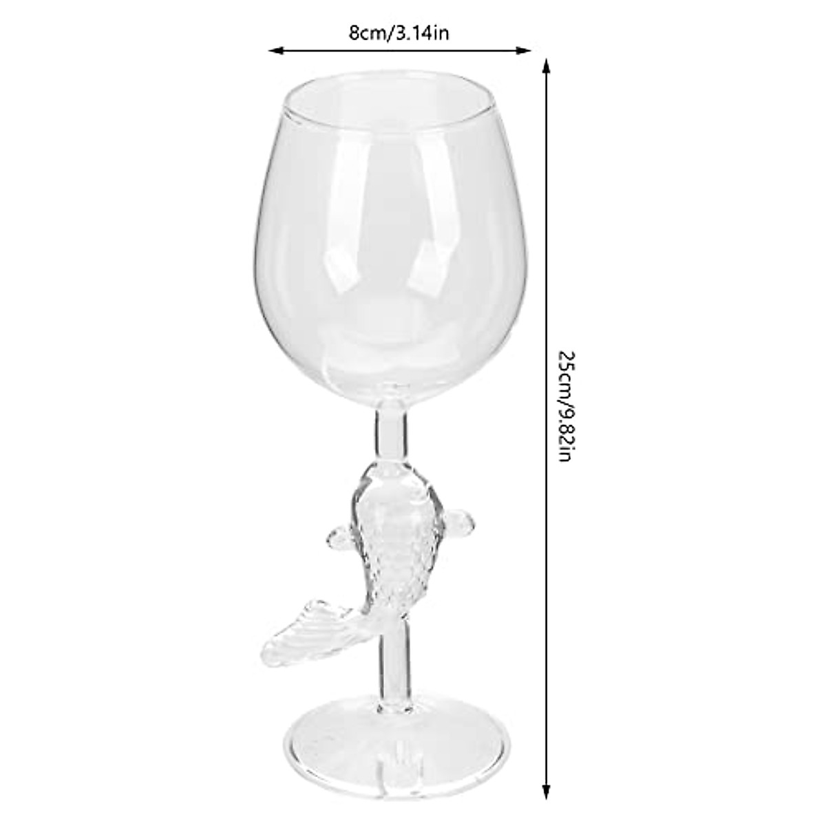 ABOOFAN Glass Tumbler Glass Tumblers Wine Glasses Carp Fish Shaped Wine Goblet Cocktail Glasses Champagne Glass Martini Goblet Cups for Home Party Bar 260ml Transparent Glass Tumbler Glass Tumblers