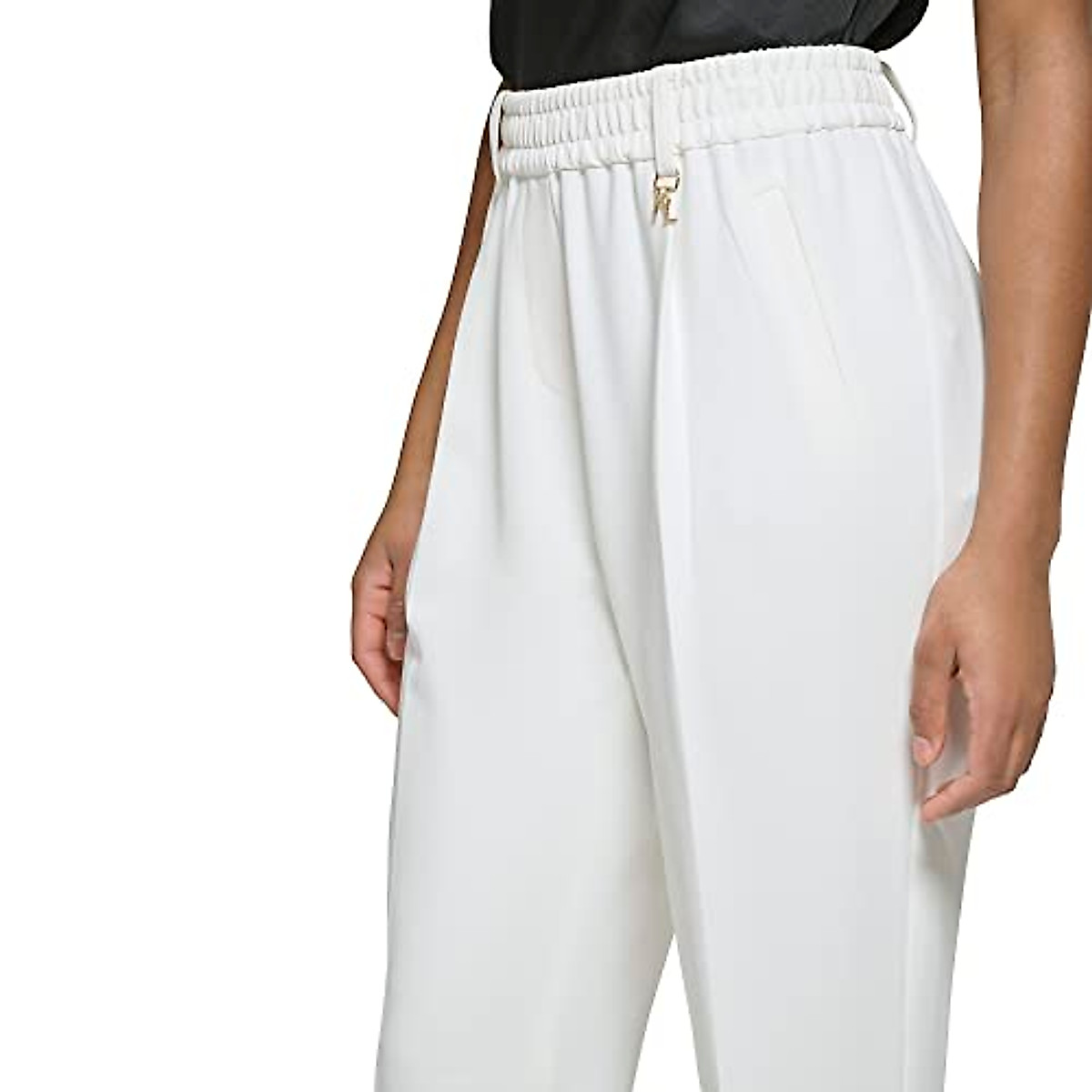 Karl Lagerfeld Paris Women's Everyday Relaxed Casual Pant, Soft White, 6