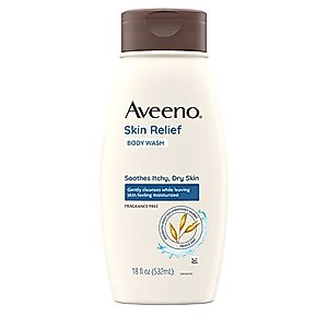 Aveeno Skin Relief Fragrance-Free Body Wash with Triple Oat Formula, Gentle Daily Cleanser for Sensitive Skin Leaves Itchy, Dry Skin Soothed & Feeling Moisturized, Sulfate-Free, 18 fl. oz