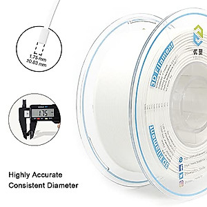 YOUSU Polypropylene PP Filament, 1.75mm 3D Printer Filament for FDM 3D Printers, 1kg (2.2lbs) 5 Pcs Build Sheet Included, Semi-Flexible Ultra Tough Filament, White