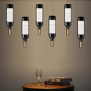 HighFree 10 Pack Wall Mounted Wine Racks, Wine Bottle Display Iron Holder Rack, Hanging Wine Organizer Rack for Beverages/Liquor Bottles Storage (Vertical)