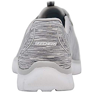 Skechers Women's Empire Game On Fashion Sneaker, Silver/White, 8.5 W US