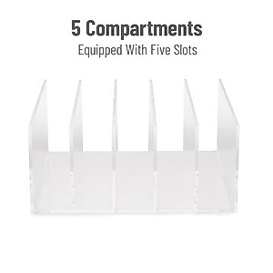 Mind Reader Vertical File Holder, Desktop Organizer, File Storage, Office, Acrylic, 11"L x 10"W x 4.75"H, Clear