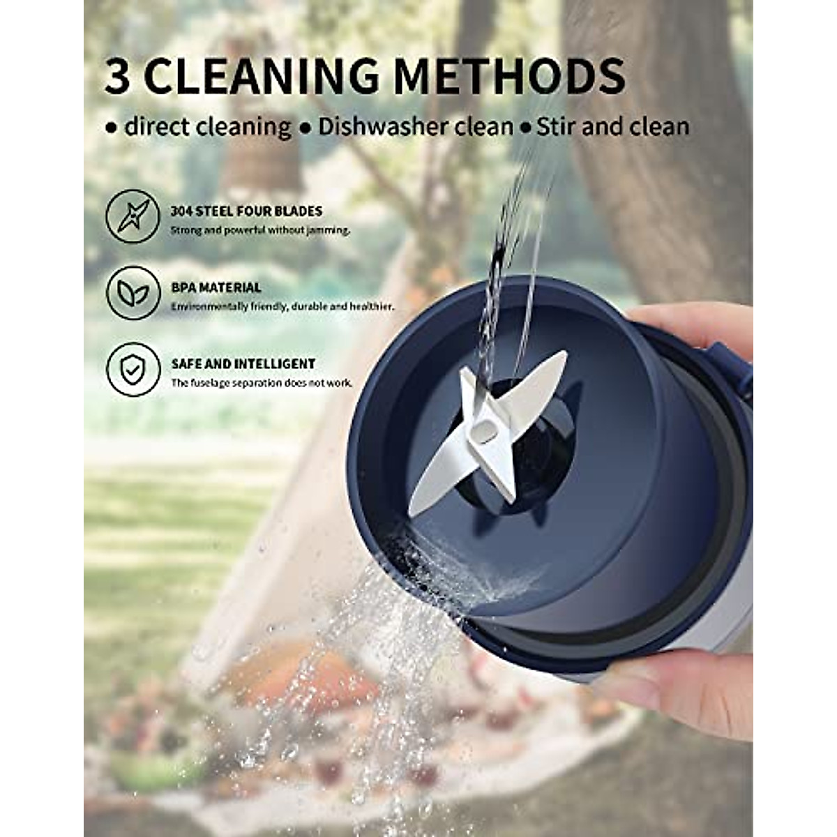 SHUKUBOKU Portable Blender,with USB Rechargeable,Mini Blender For Shakes and Smoothies,Travel Juicer Cup，Made with BPA-Free Material Portable Juicer,10oz Handheld Blender,Portable Juicer(White)