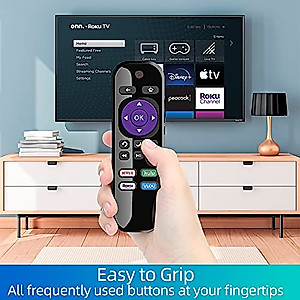 Gvirtue Replacement Remote Control Compatible for All Onn Roku Smart TV, Universal for Onn Roku TV Remote, Onn 24” 32” 40” 43” 50” 55” 58” 65” 70” Roku TV with Netflix Hulu Roku-Channel Vudu Button