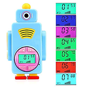 Retevis RT36 Walkie Talkie for Kids,Robot Shape Toys Gifts for 3-5 Year Old Boys Girls,Toddler Toys Walkie Talkies with Flashlight,Easy to Use(Blue,2 Pack)