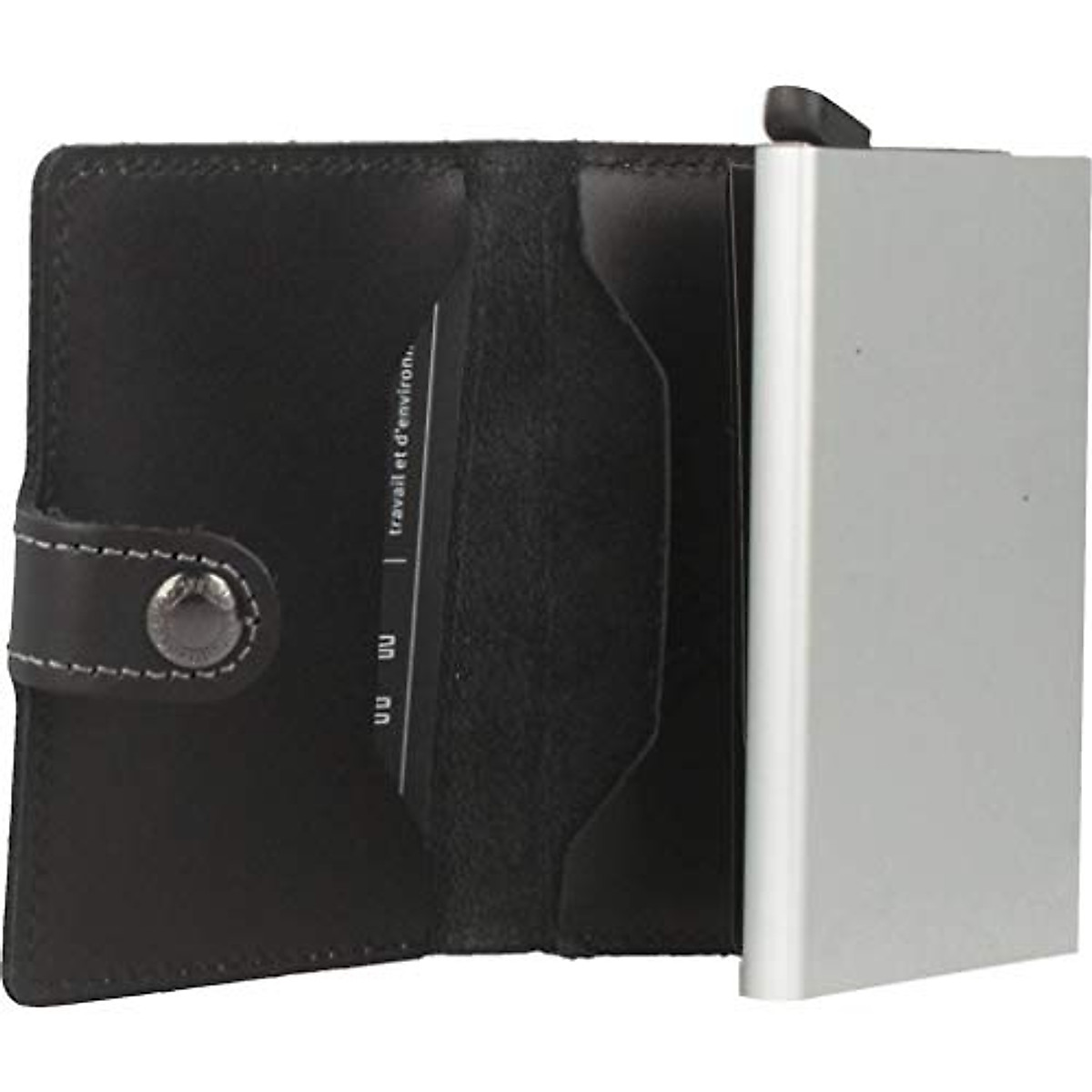Secrid mini wallet genuine black leather with RFID protection / with one click all cards slide out gradually
