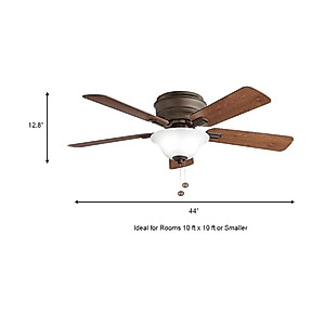 Hampton Bay Hawkins 44 in. LED Oil Rubbed Bronze Ceiling Fan with Light