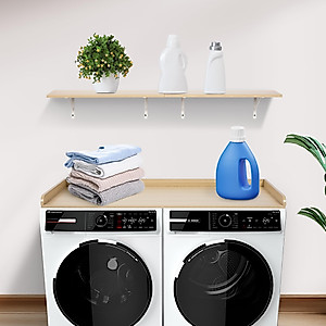 Gtouse Washer Dryer Countertop and Shelves, 54x27.5inch, Laundry Countertop Over Washer and Dryer, Wood Cover for Washer and Dryer Top with Edge Rails, Dryer Countertop