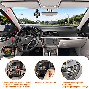 Hardwire Kit for Dash Camera Mini USB Port, Dash Cam Hardwire Kit Converts 12V-24V to 5V/2.5A Car Dashcam Charger Cable Kit, Low Voltage Protection (11.5ft)