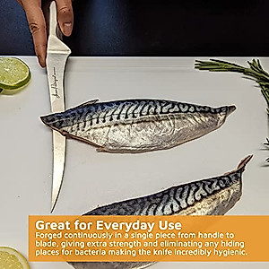 Jean-Patrique Fillet Knife - 8" Thin and Flexible Filet Knife for Fish. Filleting Knife, Meat Knife made of Stainless Steel Constructed