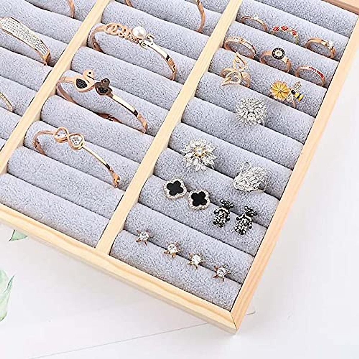 ZZYINH AN207 Flannel Drawer Velvet Jewelry Storage Tray Gift Box Jewelry Organizer Bracelet Ring Holder Jewelry Display Case Small Jewelry