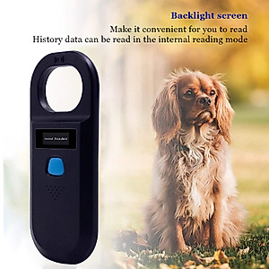 Run Mall Microchip Scanner Reader RFID Reader Writer Tag Microchip for Dogs Chip Reader Rechargeable Animal Chip Scanner Pet Tag Scanner FDX-B(ISO 1178411785) ID64 RFID Animal Tracking, (W90-BK)