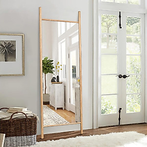 PexFix Full Length Mirror Wood 65"x22", Wooden-Ladder Floor Dressing Mirror with Full Size in Bedroom, Living Room and Shopping Mall