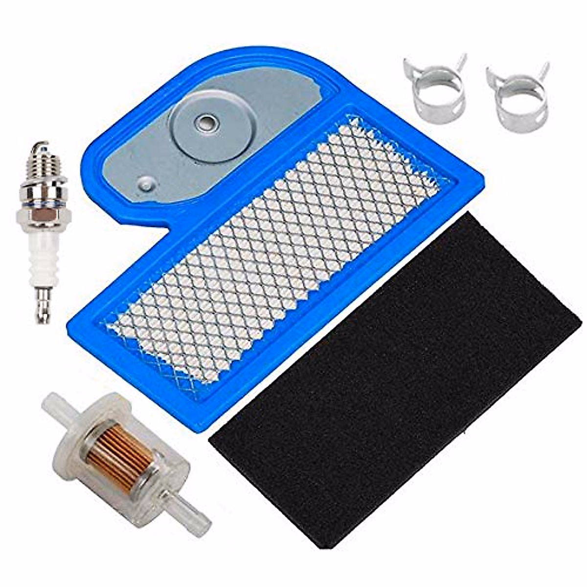 HIFROM Air Pre Filter Fuel Filter Spark Plug Clamps Replacement for John Deere LX277 LX279 LX288 LX280 LT190 LT180 LTR180 GT235 GT235E GX325 325 335 345 Lawn Tractor (1 Set)