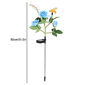 Outdoor Solar Powered Flower Shape LED Light Simulation Bee Lamp Landscape LED Rose Lights for Home Garden Yard Lawn Path Way Party Decorative