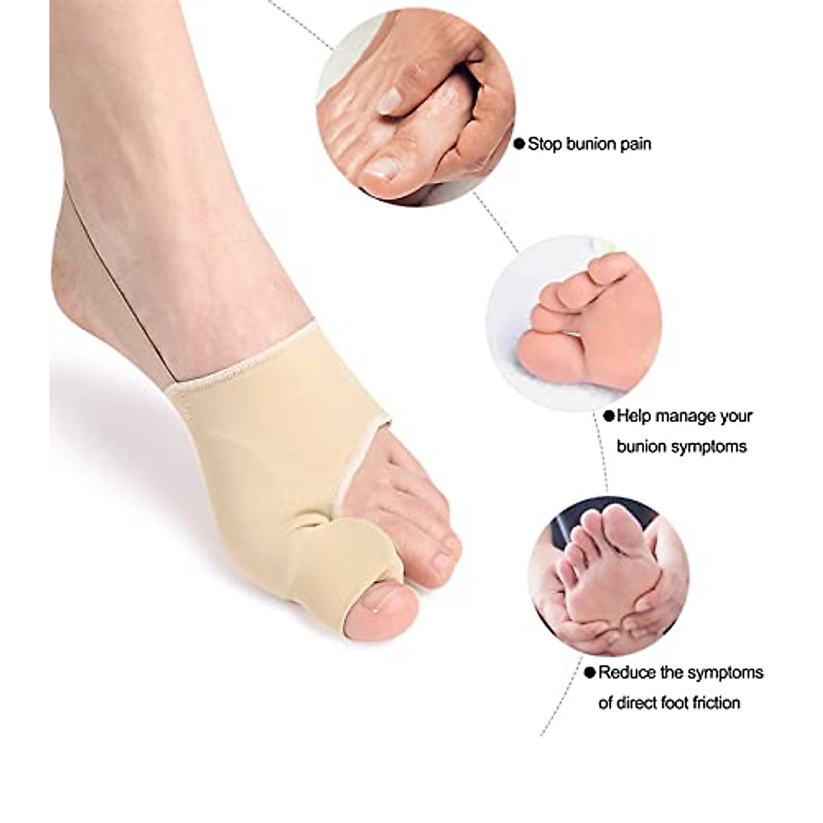 Bunion Corrector, Bunion Pain Relief Splint, Big Toe Straightener Pain Relief for Women & Men, Day Night Support