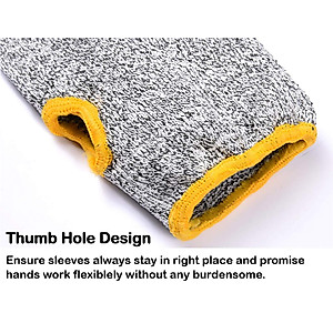 Arm Protection Sleeves, Cut Resistant Sleeves Level 5 Protection, Slash Resistant Anti Abrasion Safety Arm Guards (with thumb hole)