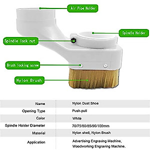 CNC Engraving Machine Dust Shoe For 70mm Spindle