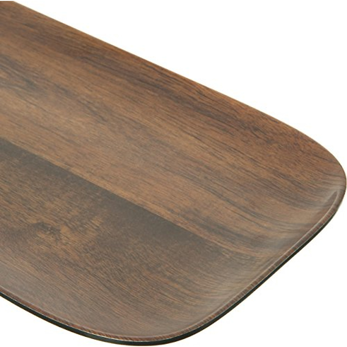 Carlisle FoodService Products Epicure Plastic Tray, 14.75" x 6.75", Dark Woodgrain (Pack of 12)