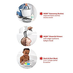 Skip Hop Moby x Oceanworks Baby Bath & Bath Toy Bucket Bundle